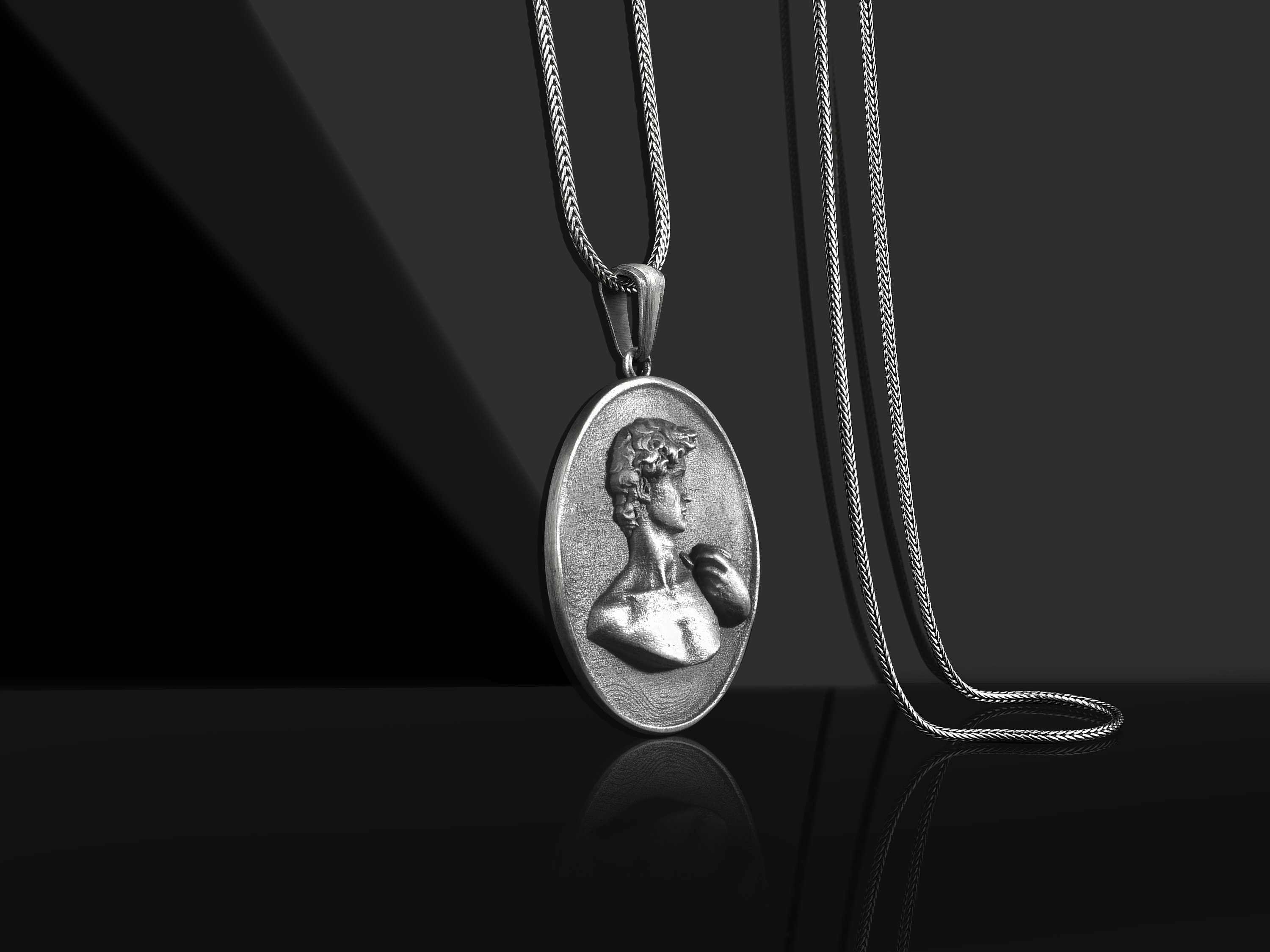 Statue of David Necklace for Men in Sterling Silver David - Etsy
