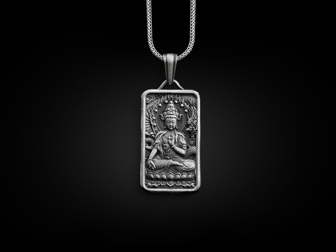 Buddha 925 Silver Engraved Necklace, Sterling Silver Buddha Jewelry ...