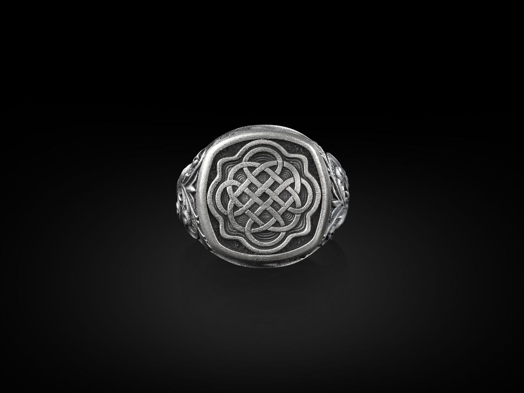 Unique Celtic Knot Signet Rings for Men in Sterling Silver, Victorian ...