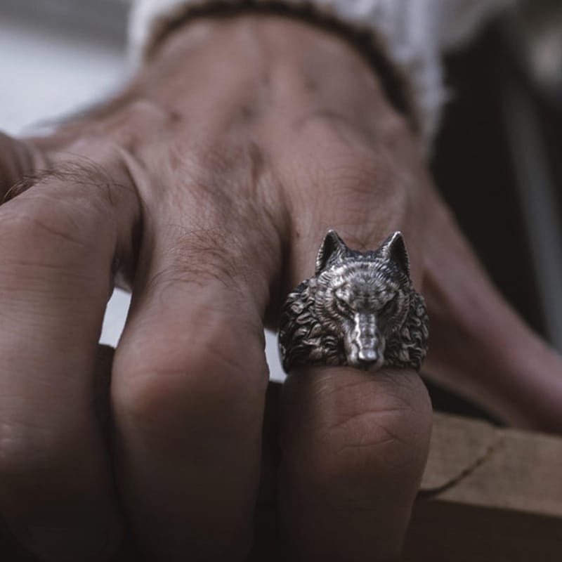 Wolf Ring Men - Etsy