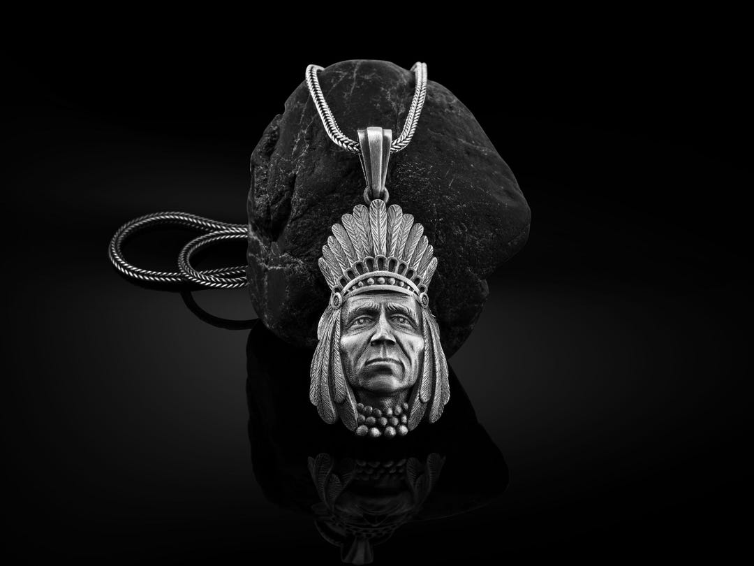 Native American Necklace for Men in Sterling Silver, American Indian ...