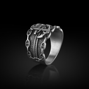 Anchor Signet Ring for Men , Handmade Sailor Anchor Ring, Oxidized ...