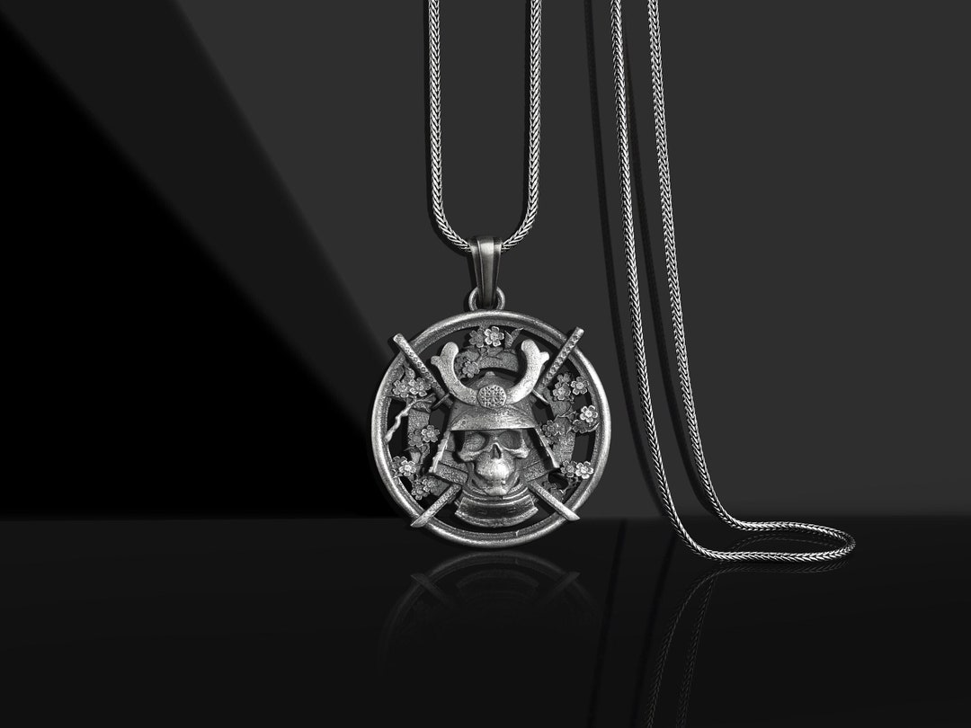 Sakura Samurai Necklace Silver Dead Samurai Necklace Swords - Etsy