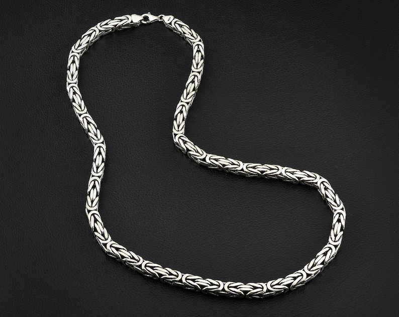 6mm Byzantine Chain Bali Byzantine Necklace Men Silver Chain Etsy