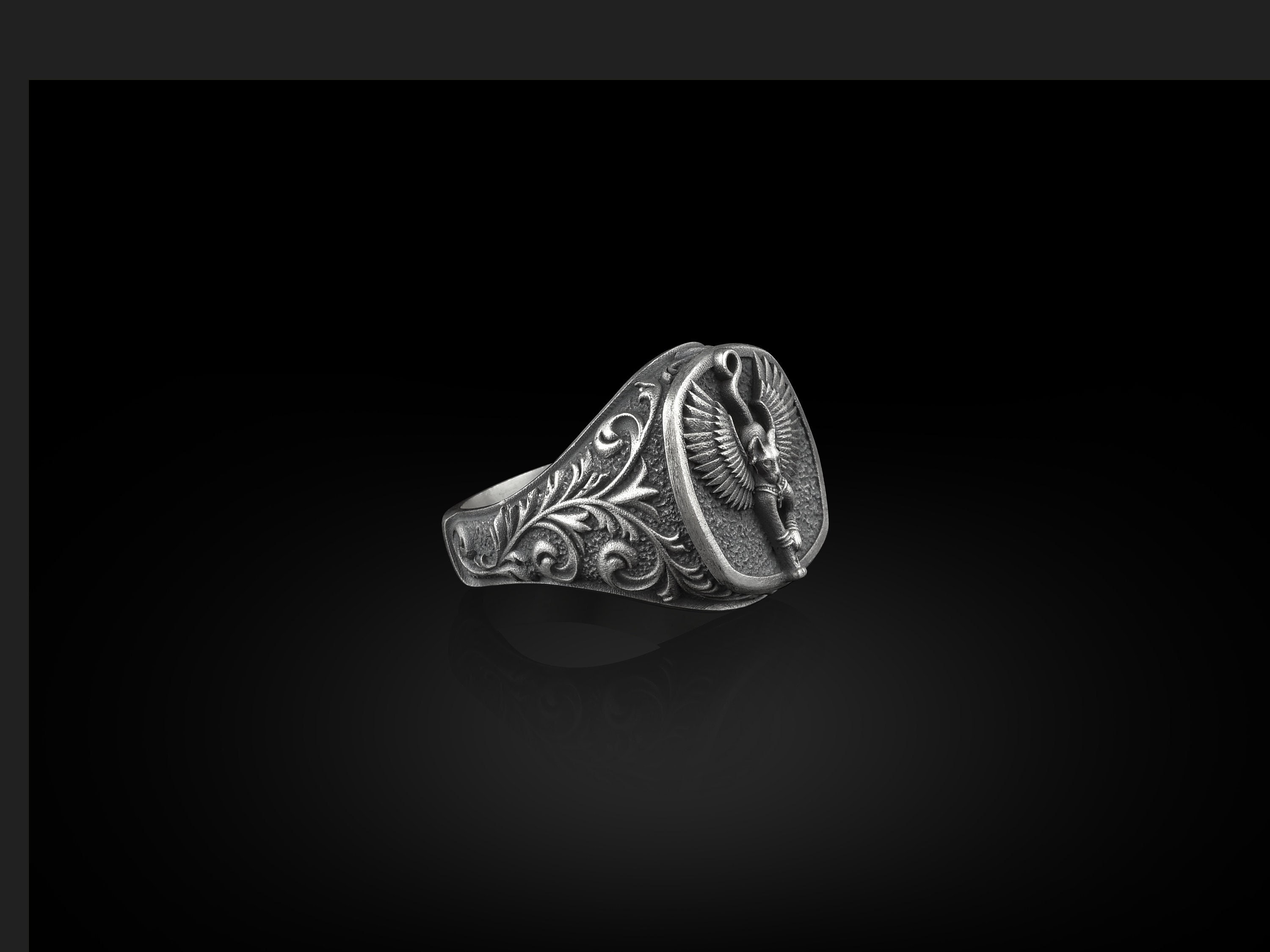 Winged Bastet the Egyptian Goddess Ring Egyptian Mythology - Etsy