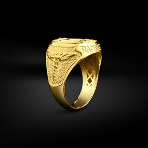 St Raphael the Archangel Faith Ring in 14k Gold, Engraved Saint Raphael ...