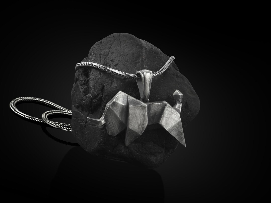 Stier 925 Silber Origami Halskette, Sterling Silber Taurus Stier ...