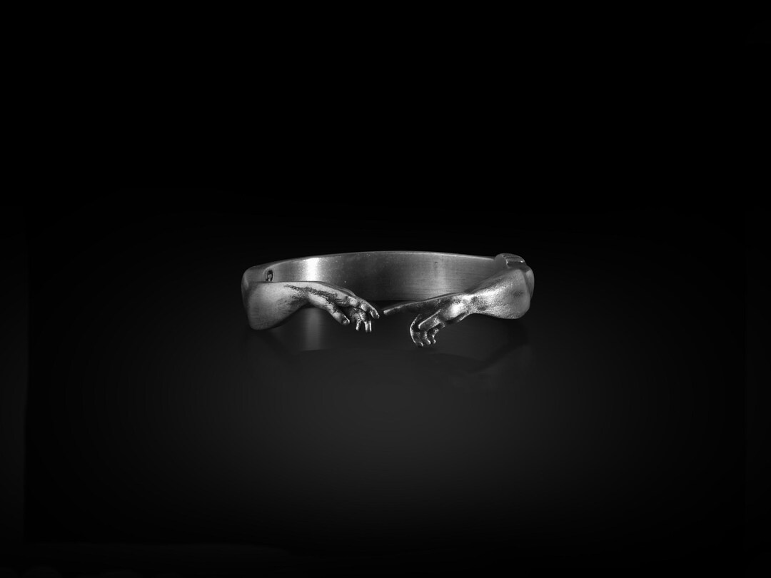 Adjustable Creation of Adam Ring - Book of Genesis Ring in Sterling ...