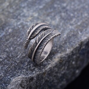 Silver Feather Ring Sterling Silver Men Jewelry Oxidized | Etsy