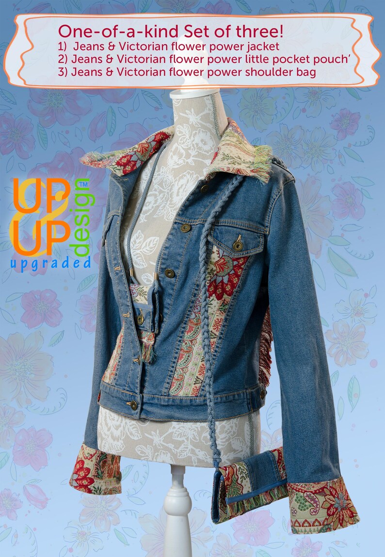 Victorian Cloth Jean Flower Power Jacket One-of-a-kind - Etsy