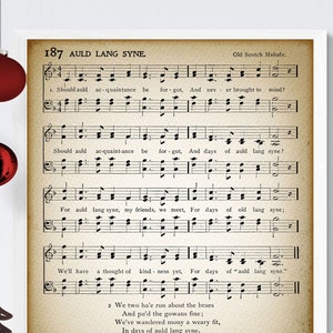 Auld Lang Syne New Year's Song Printable Vintage Sheet Music | Classic ...