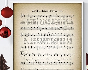 We Three Kings of Orient Are Printable Vintage Christmas Hymn Carol ...