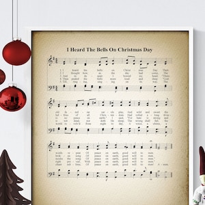 I Heard the Bells on Christmas Day Printable Vintage Sheet Music ...