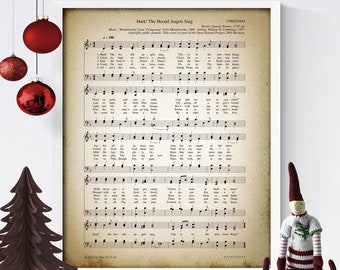 Instant Download, Hark! Herald Angels Sing Printable Christmas Hymn ...