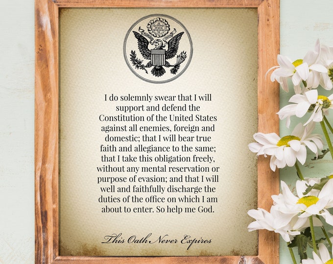 Oath of Commissioned Officers Leatherette or Wood Plaque, Personalized ...