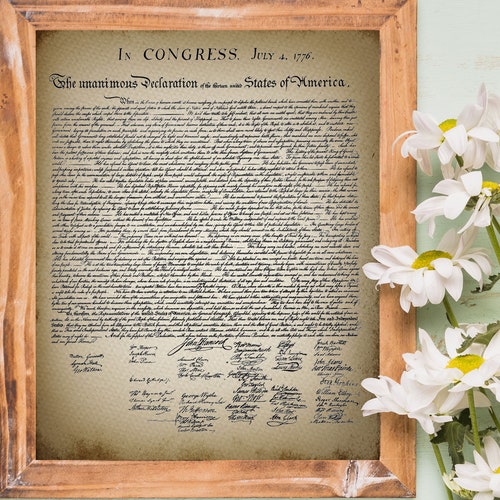 Declaration of Independence Print Vintage American Printable - Etsy