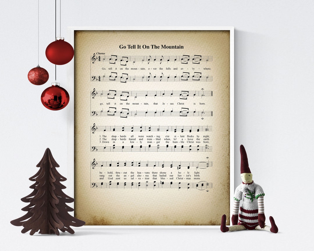 Go Tell It on the Mountain Printable Vintage Sheet Music | Christian ...