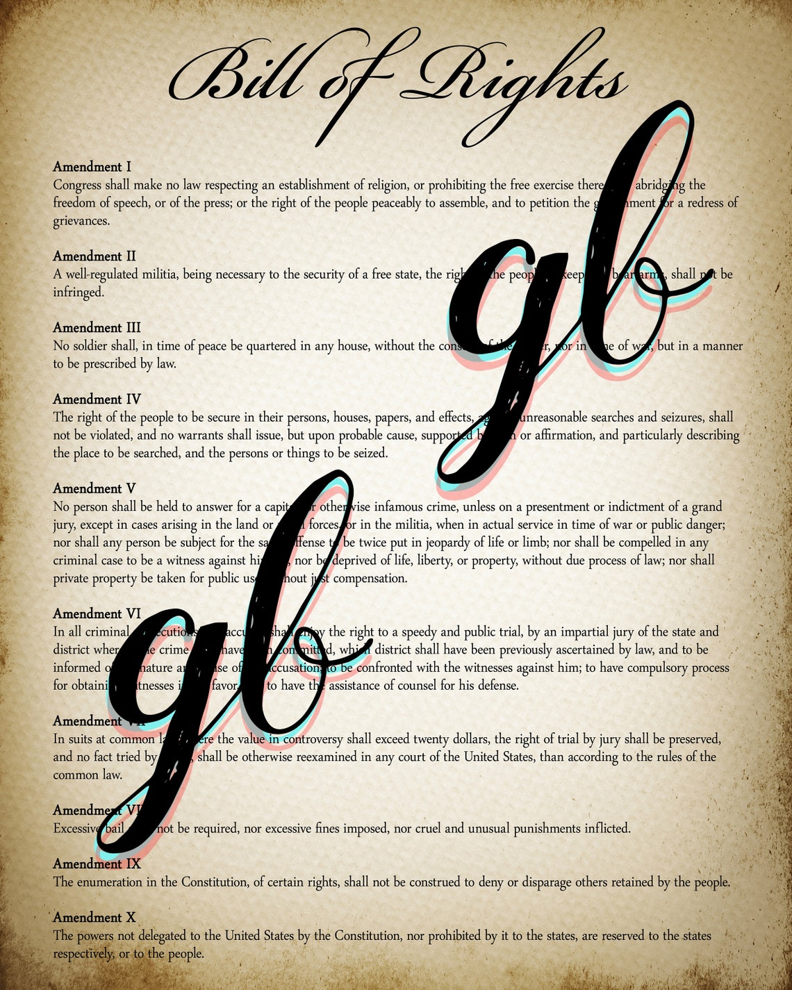 Bill of Rights Printable American Decor | Patriotic Americana Print for ...