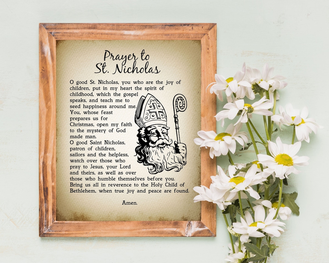 Saint Nicholas Day Prayer | St Nick Feast Christian Scripture Wall Art ...