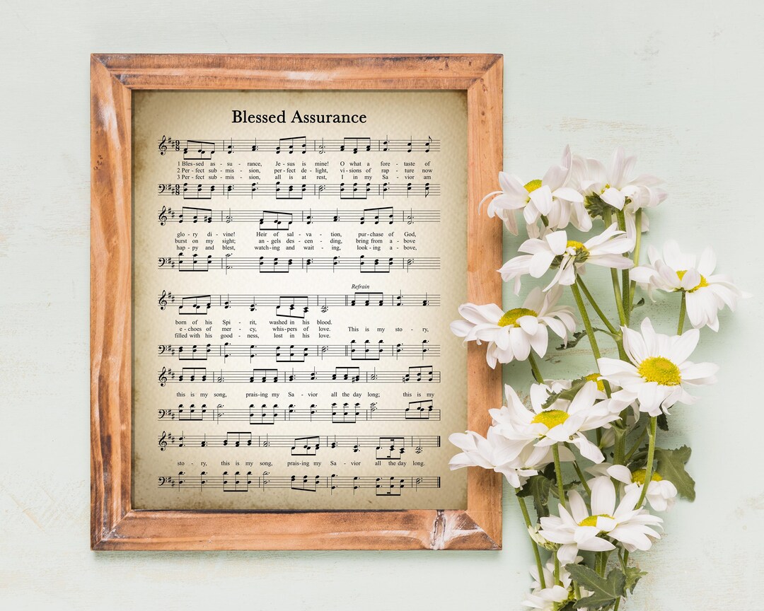 Blessed Assurance Printable Vintage Sheet Music | Christian Hymn Print ...