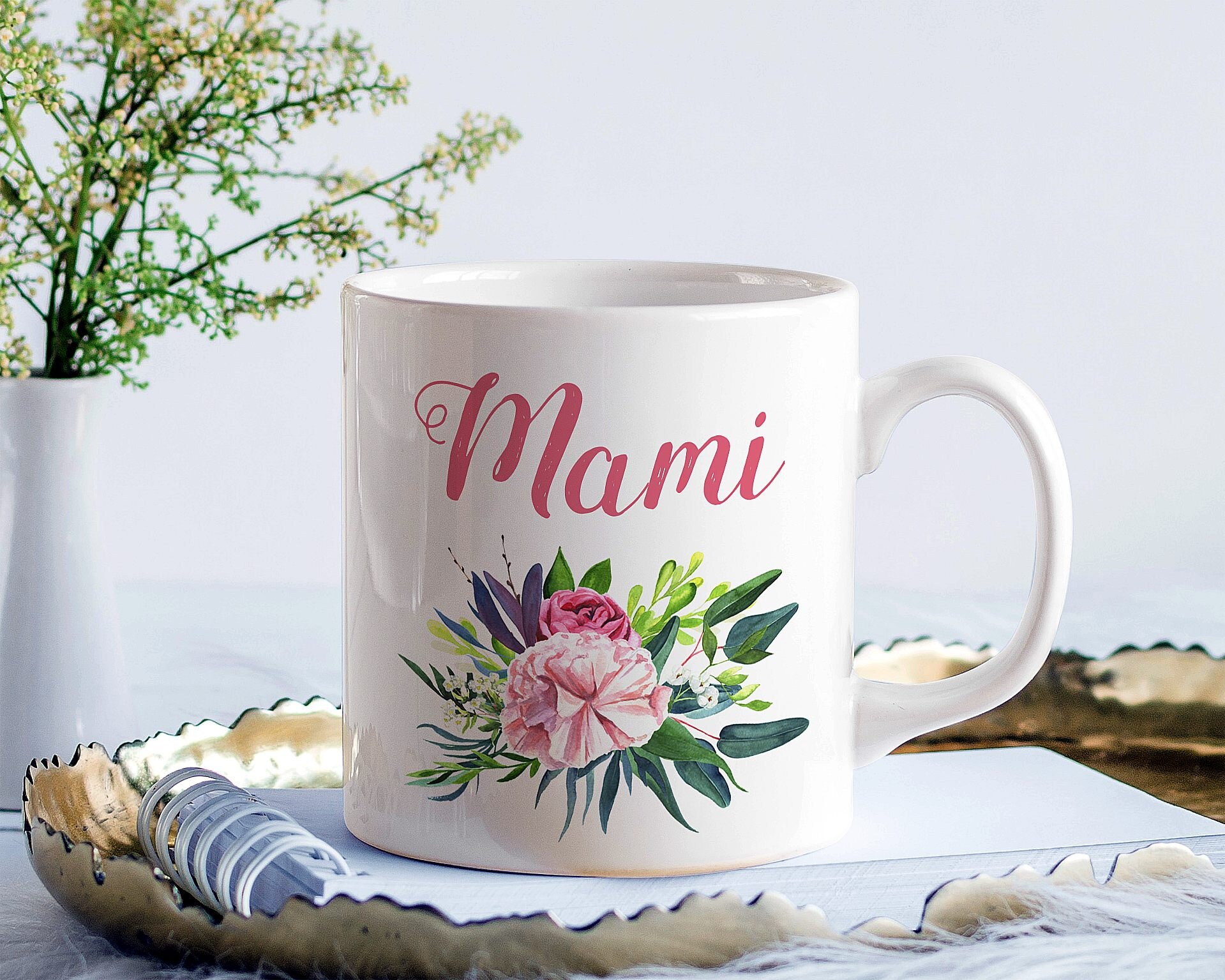 Mami Mug Floral Design New Mami Gift for Christmas or | Etsy
