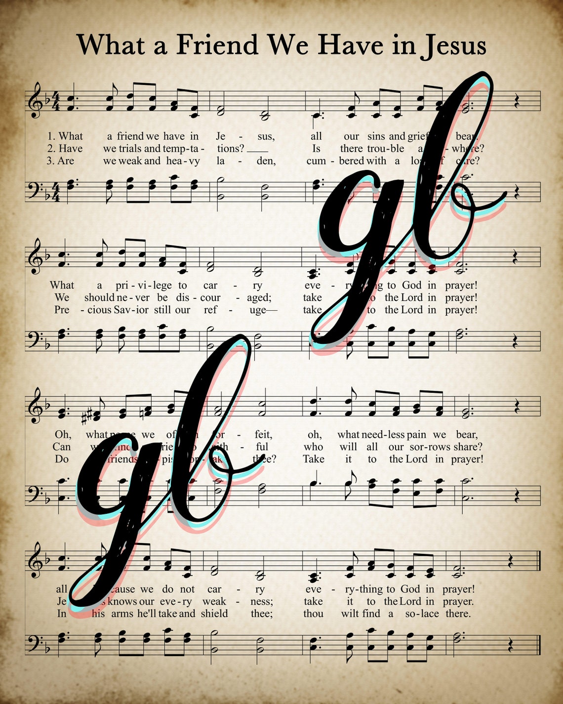 What a Friend We Have in Jesus Printable Vintage Sheet Music | Etsy