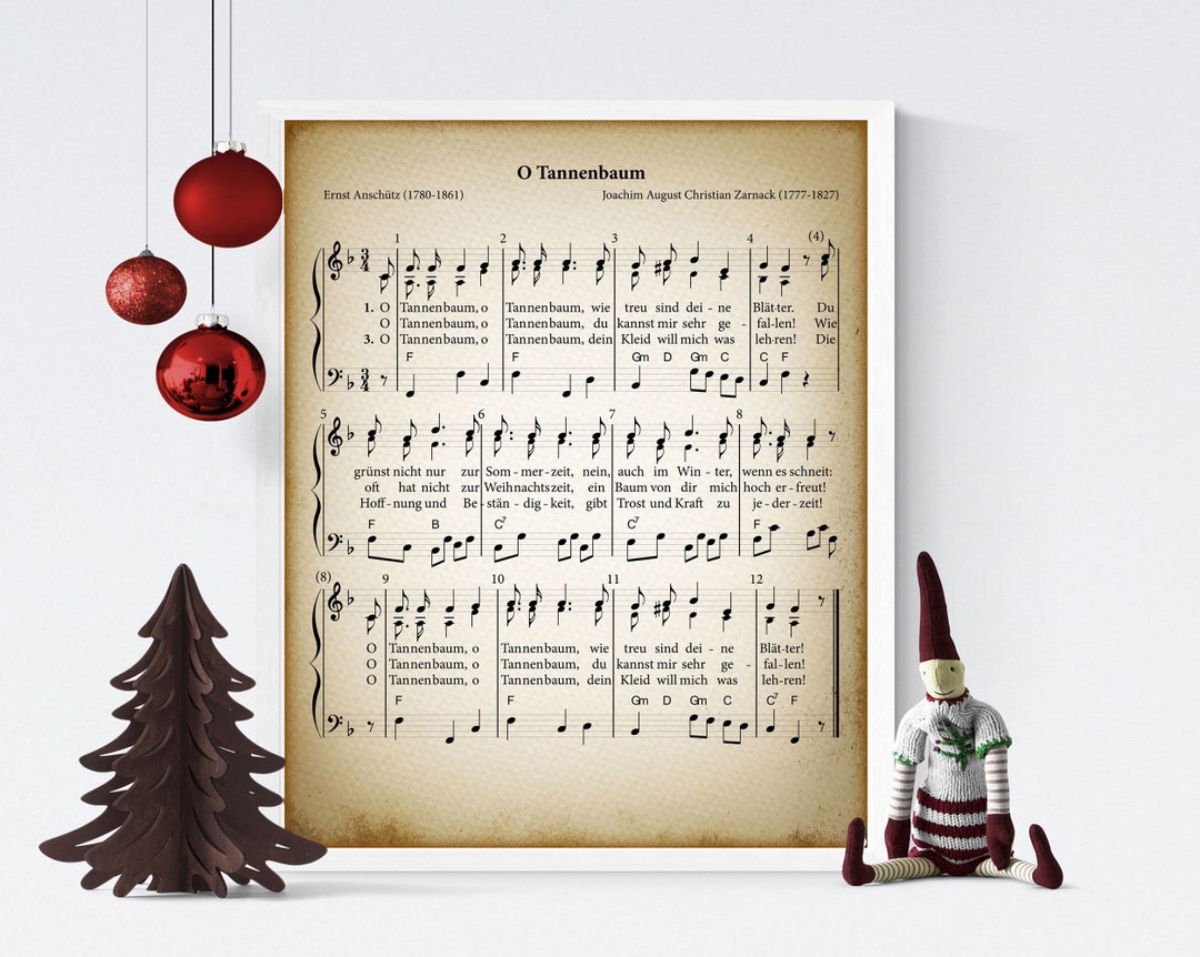 O Tannenbaum Printable Vintage Sheet Music German Christmas - Etsy