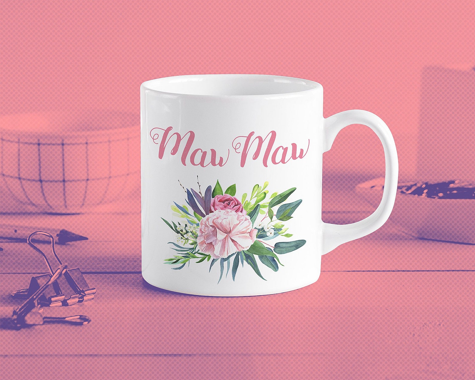 Maw Maw Mug Floral Watercolor Design, New Maw Maw Gift for Christmas or ...