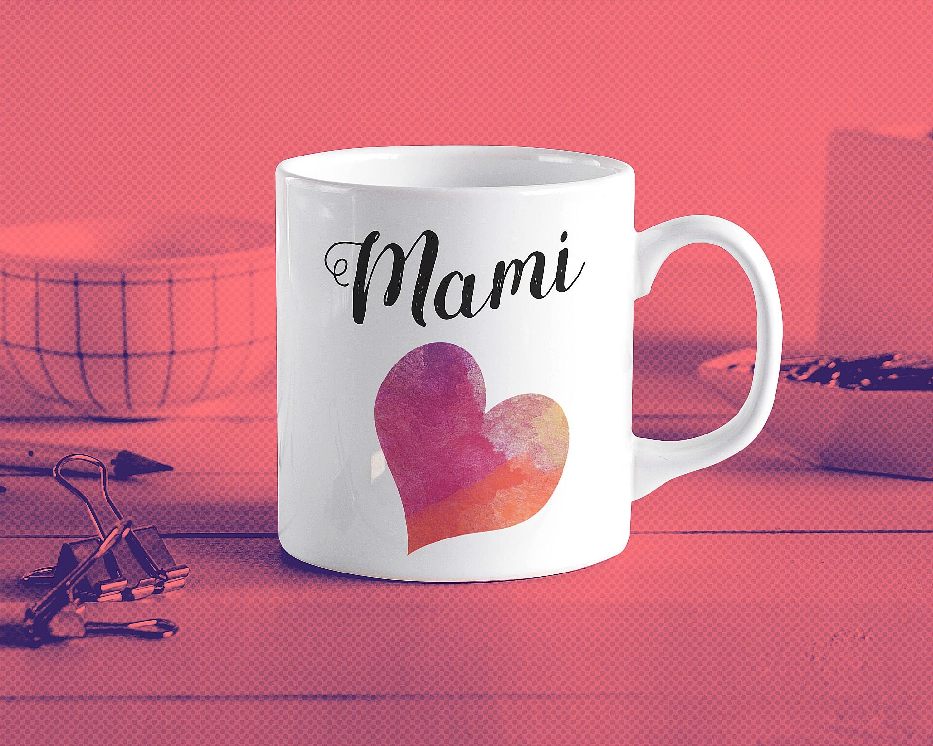 Mami Mug Heart Watercolor Design, New Mami Gift for Christmas or ...