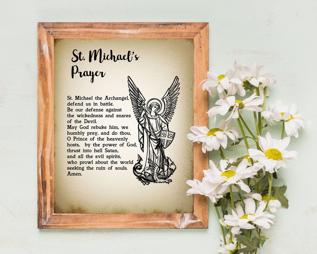 St. Michael's Prayer, Archangel Prayer | Saint Michael Scripture Wall ...