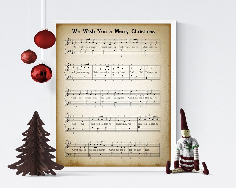 We Wish You a Merry Christmas Printable Vintage Sheet Music | Classic ...