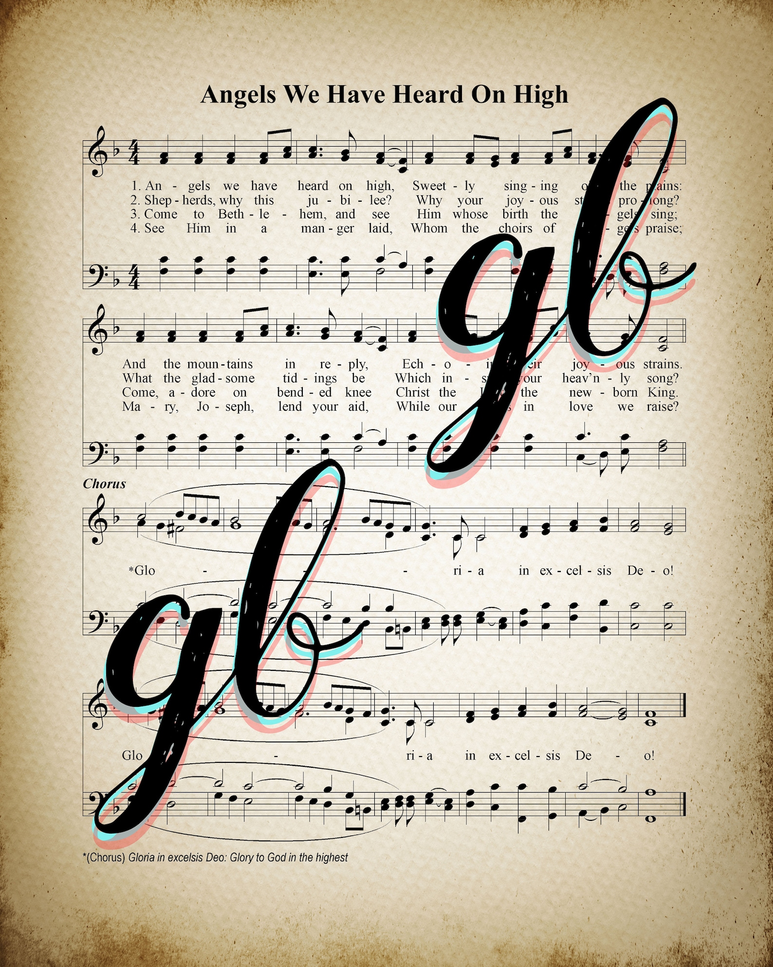 Angels We Have Heard on High Printable Vintage Sheet Music - Etsy