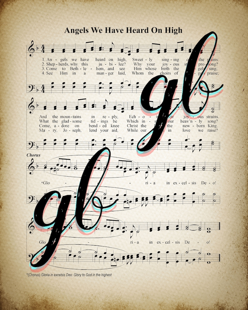 Angels We Have Heard on High Printable Vintage Sheet Music | Christian ...