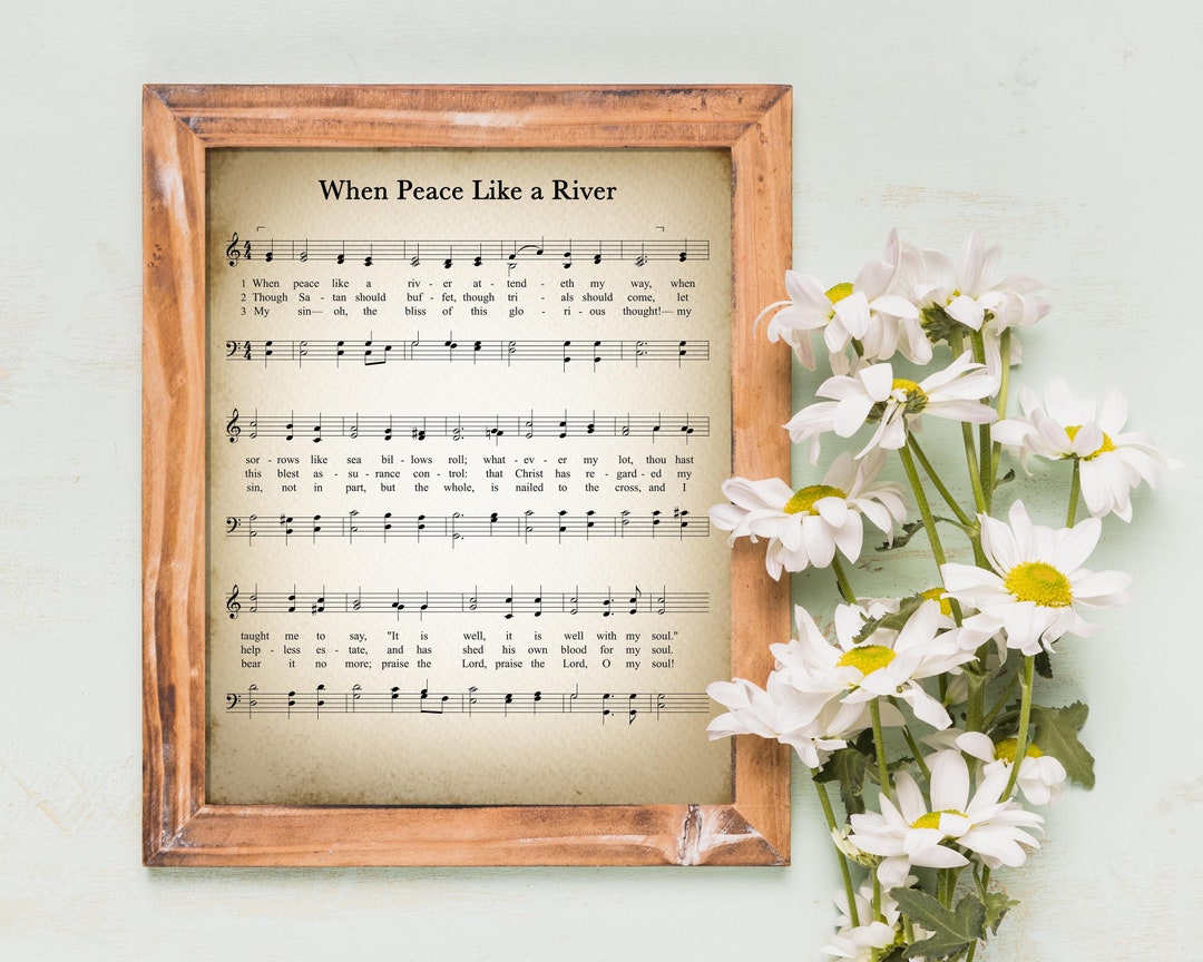 When Peace Like a River Printable Vintage Sheet Music | Christian Hymn ...