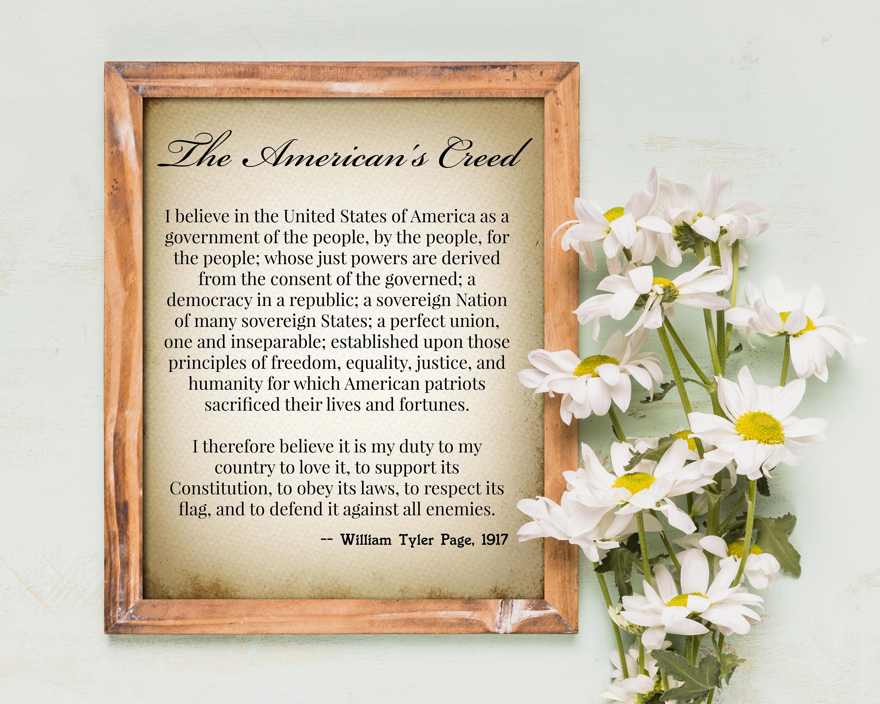 American's Creed Printable American Decor / Patriotic Americana Print ...
