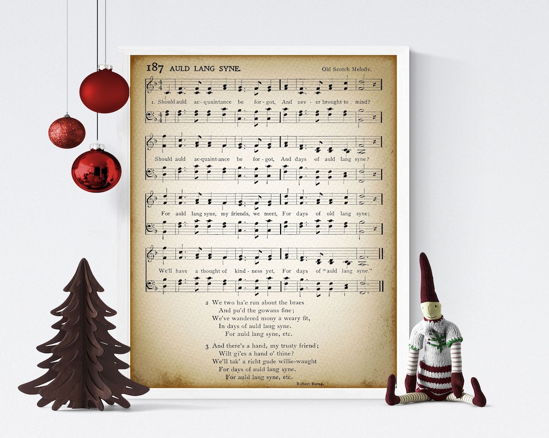Auld Lang Syne New Year's Song Printable Vintage Sheet Music | Classic ...
