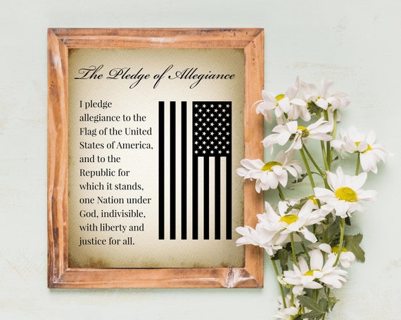 The Pledge of Allegiance Printable American Flag Decor | Etsy