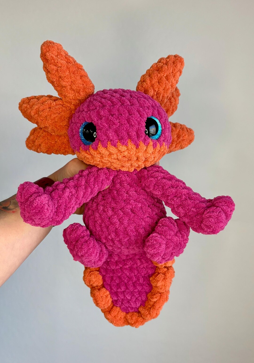 Axolotl Plushie, Handmade Crochet Amigurumi, Cuddly Axolotl Stuffy - Etsy