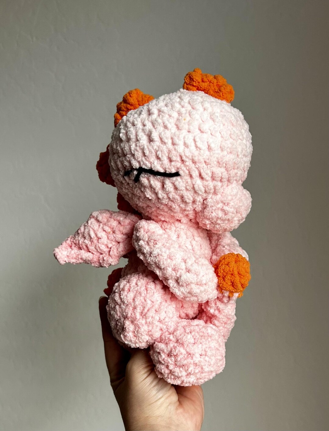 Puff the Sleepy Dragon Crochet Plushie, Cuddly Dragon Stuffy, Cute ...