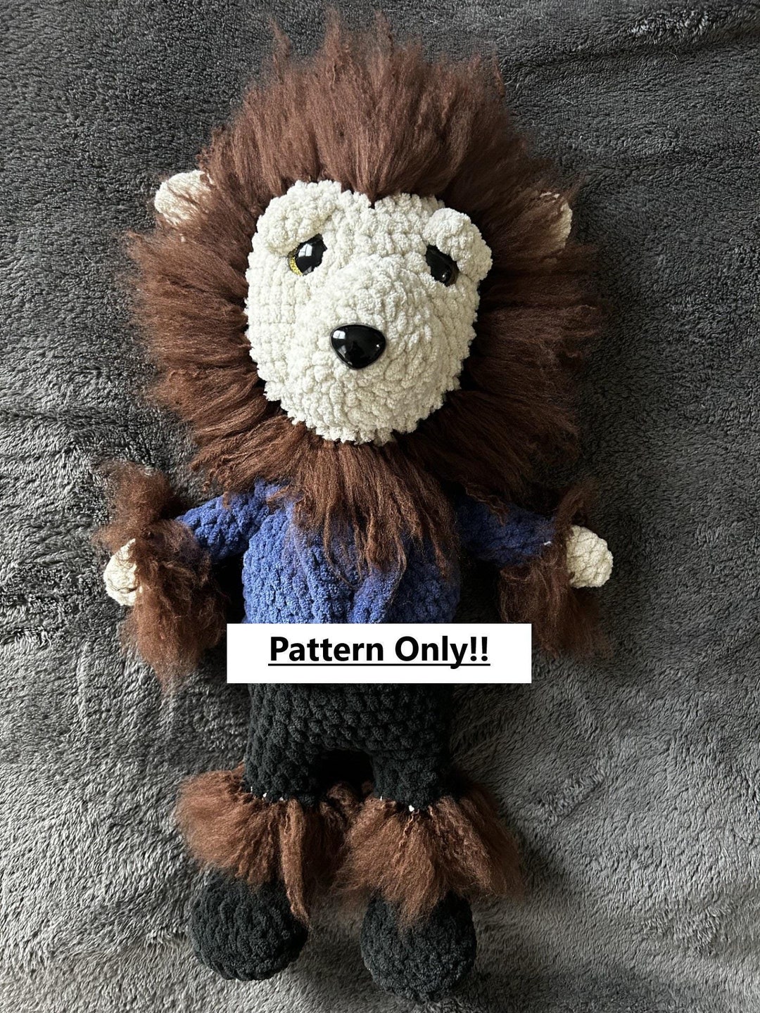 Howler Werewolf Crochet Pattern: Halloween Wolfman Amigurumi (PDF ...