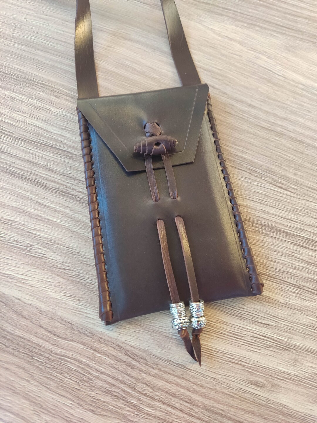 Leather Neck Pouch, Small Leather Purse, Leather Medicine Bag, Amulet ...
