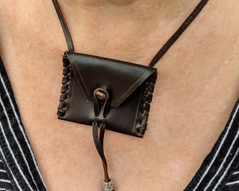 Leather Neck Pouch Leather Medicine Bag Amulet Pouch | Etsy
