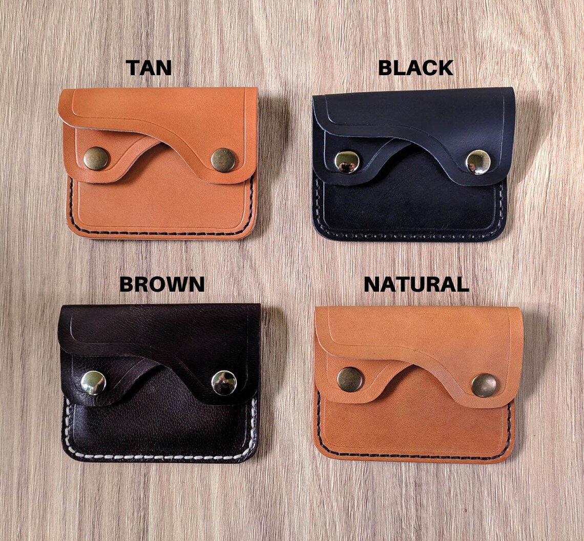 Leather Change Wallet Small Leather Wallet Leather Coin - Etsy