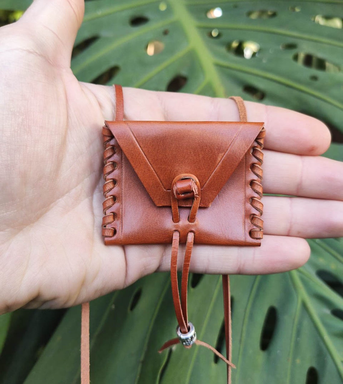 Leather Neck Pouch Leather Medicine Bag Amulet Pouch - Etsy