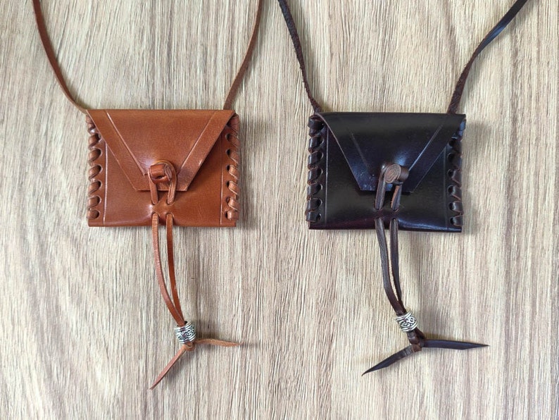 Leather Neck Pouch Leather Medicine Bag Amulet Pouch | Etsy