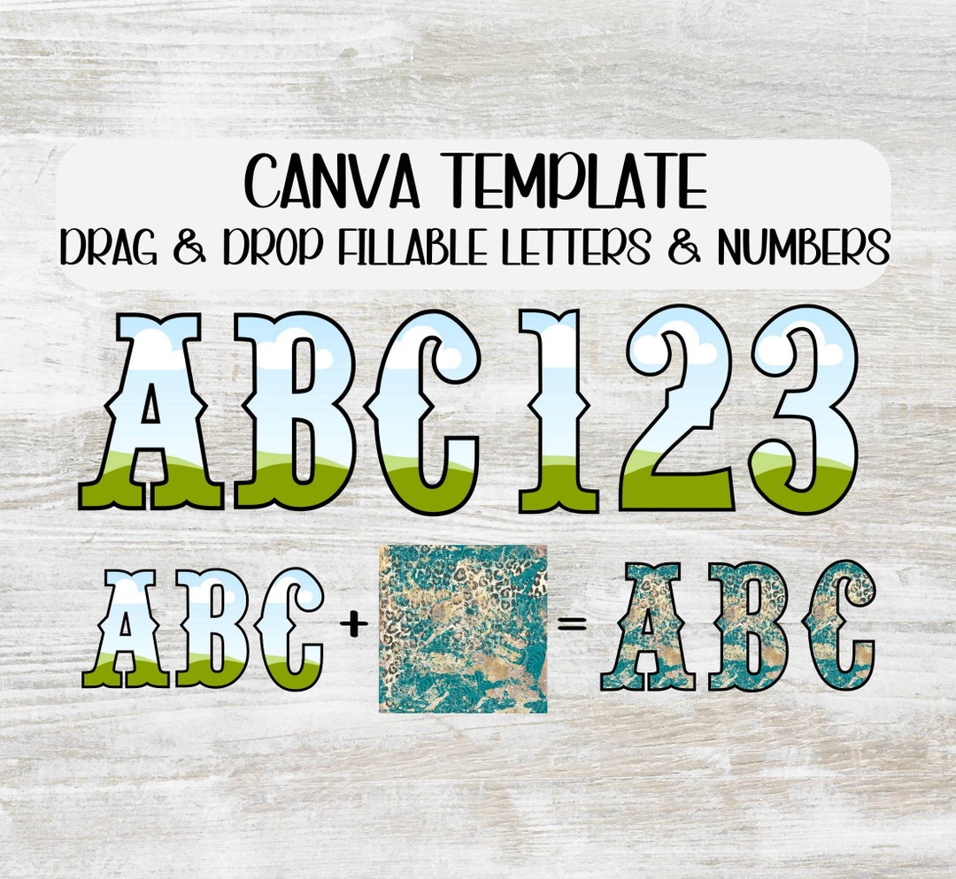 Fillable Western Alphabet Numbers and Letters Canva Template | Create ...