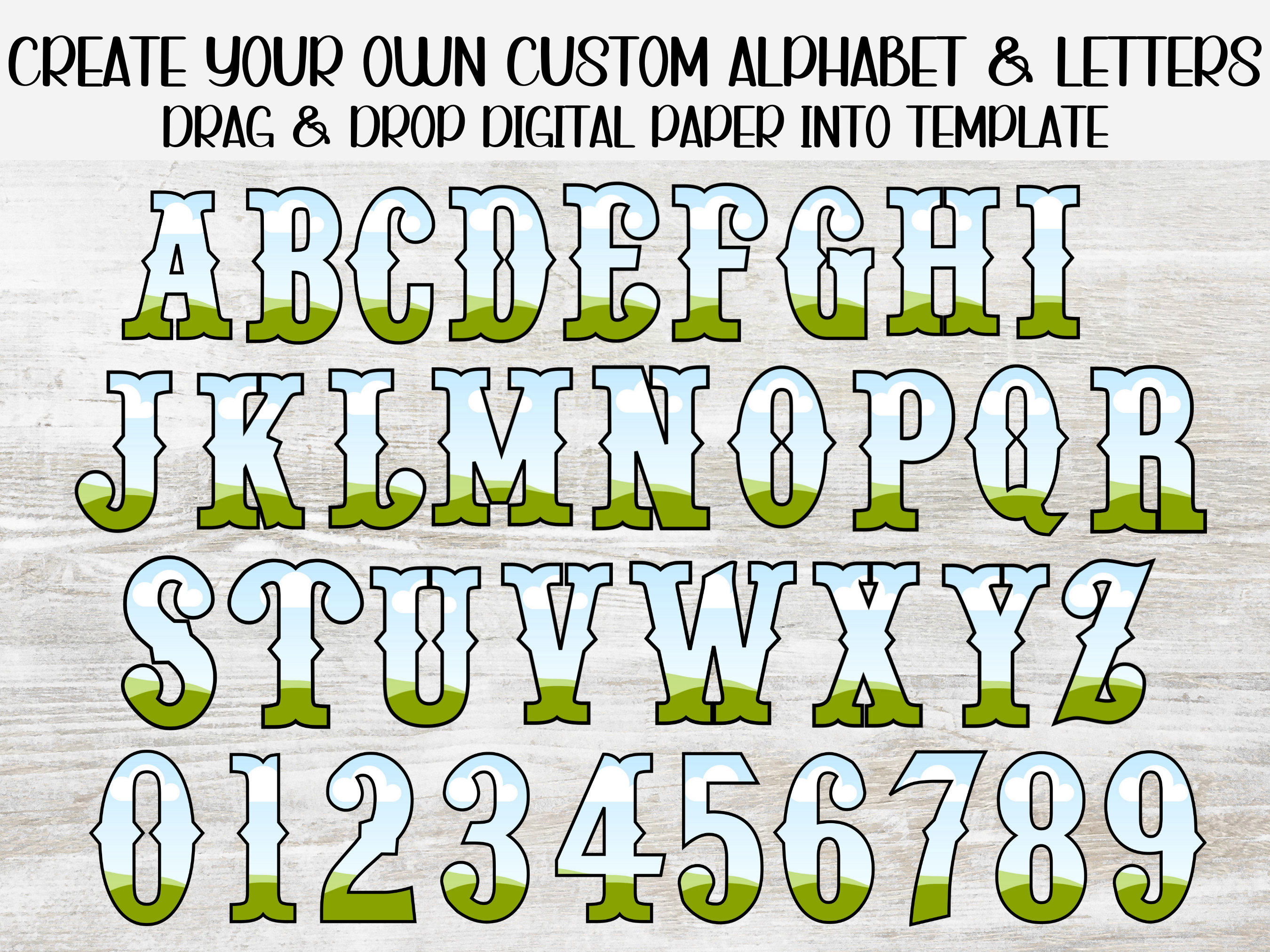 Fillable Western Alphabet Numbers and Letters Canva Template Create ...