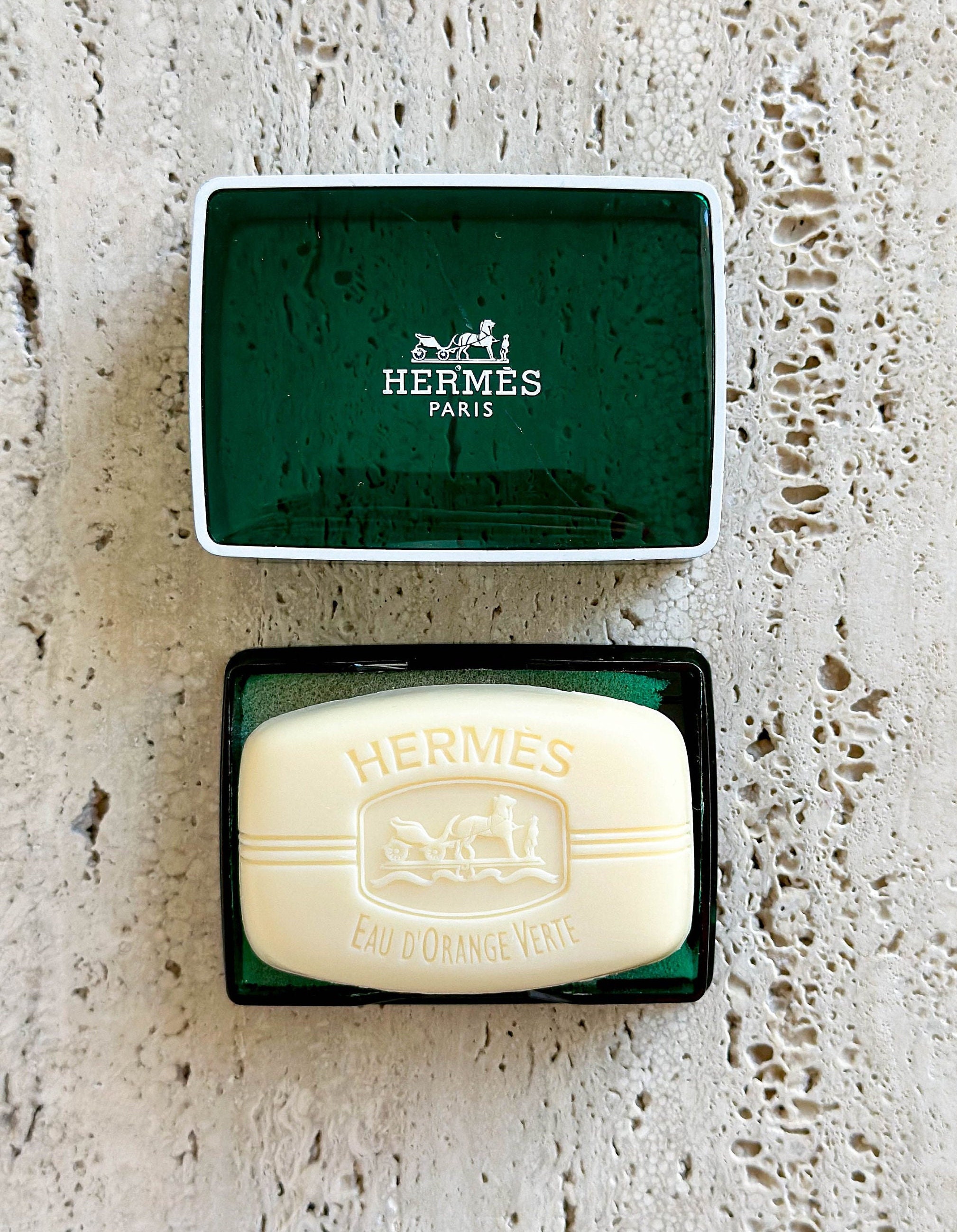 HERMES Vintage Logo Soap Dish Eau D' Orange Verte GREEN Monogram - Etsy