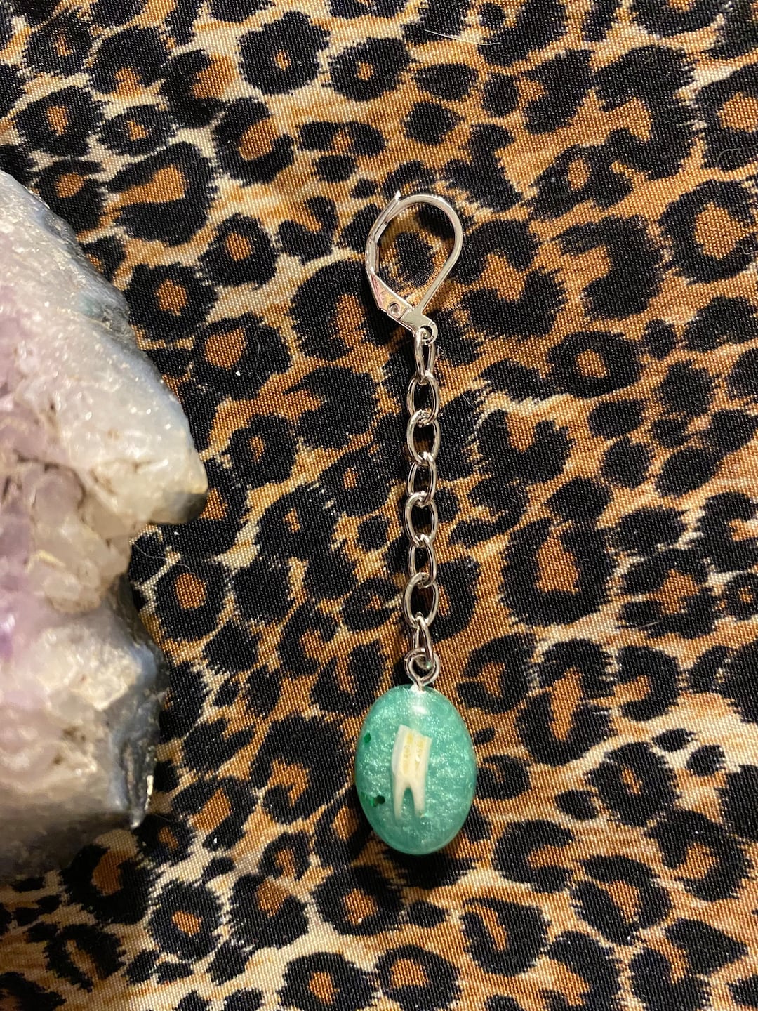 Muskrat Tooth in Mint Green Background Earring (single) - Etsy