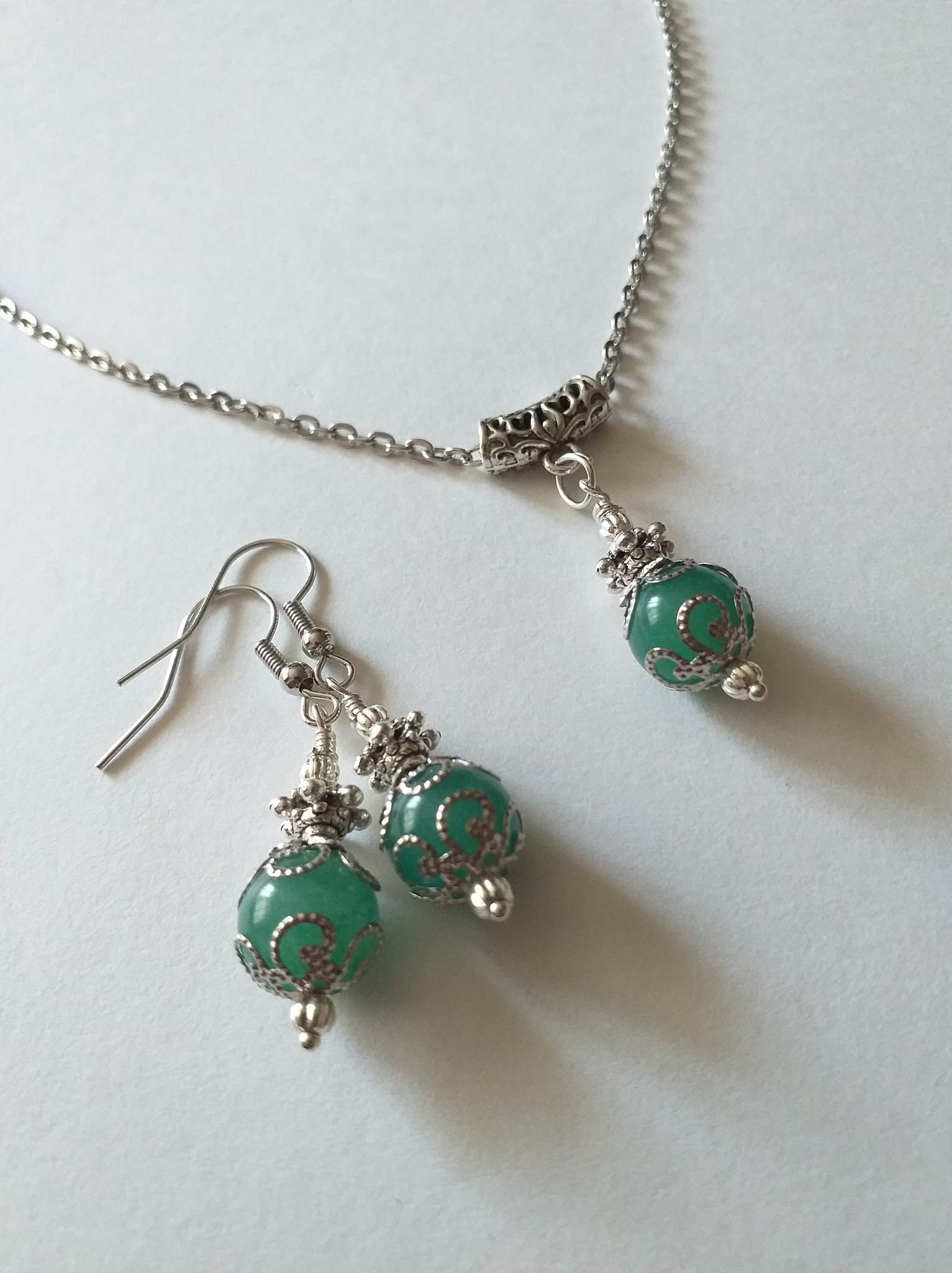 Jade Jewelry Set Victorian Silver Set Jade Earrings Jade - Etsy